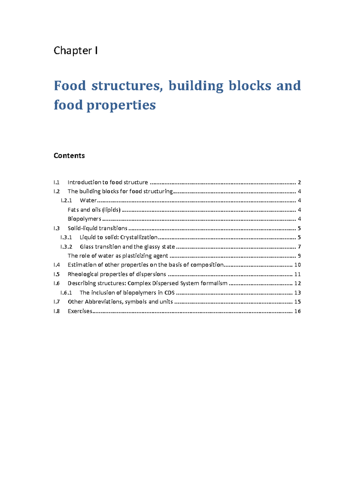 FPE-30306: Chapter 1 - Introduction to Food Structures and Properties ...