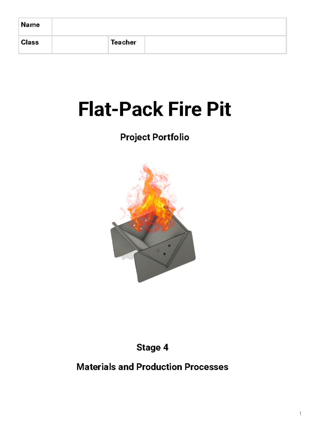 Flat-Pack Fire Pit Project Portfolio - Stage 4 Design Brief - Studocu
