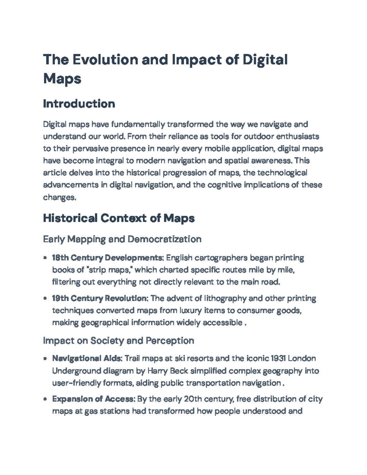 The Evolution and Impact of Digital Maps: A Comprehensive Study - The ...