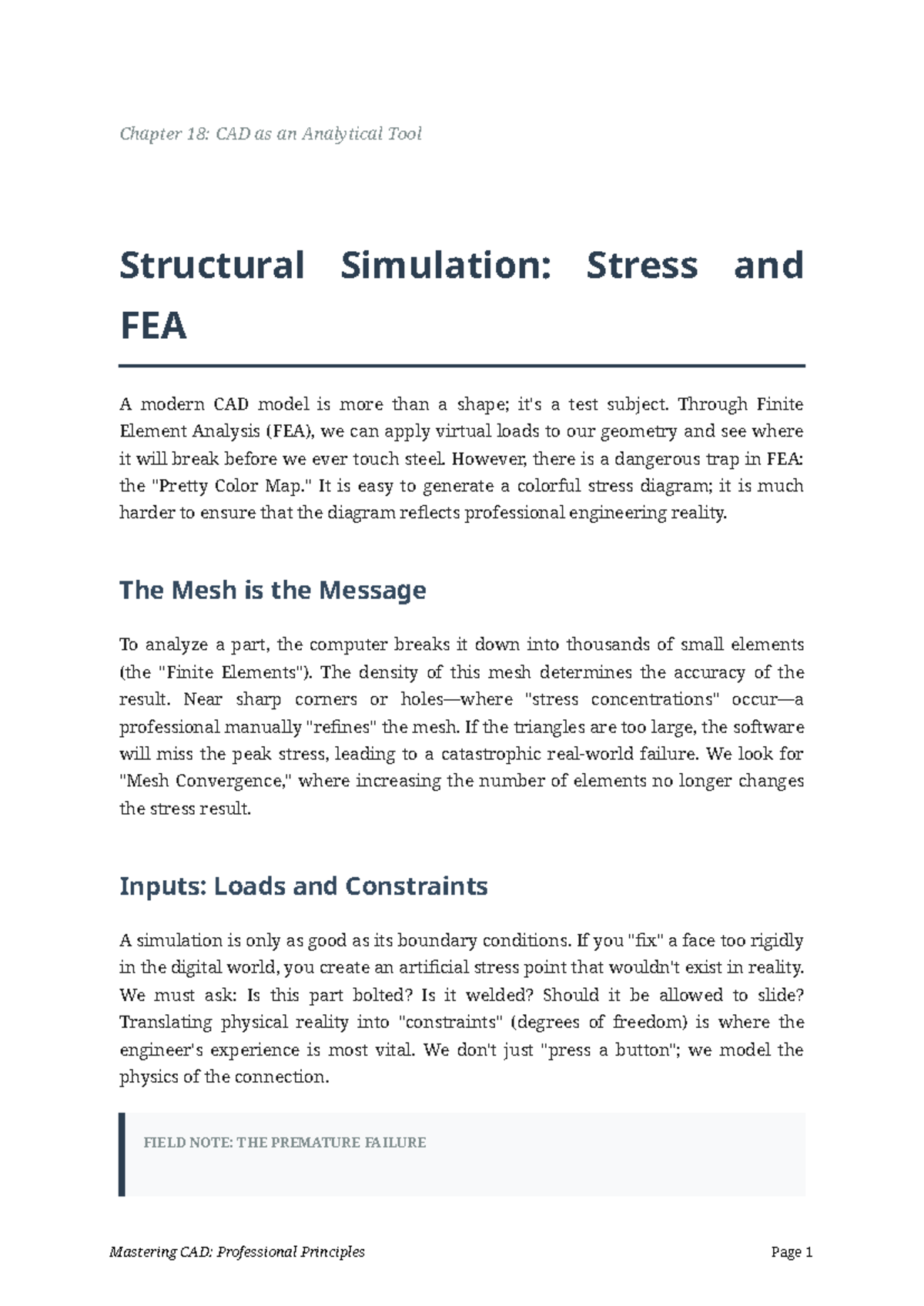 Chapter 18: Structural Simulation & FEA in CAD Analysis - Studocu