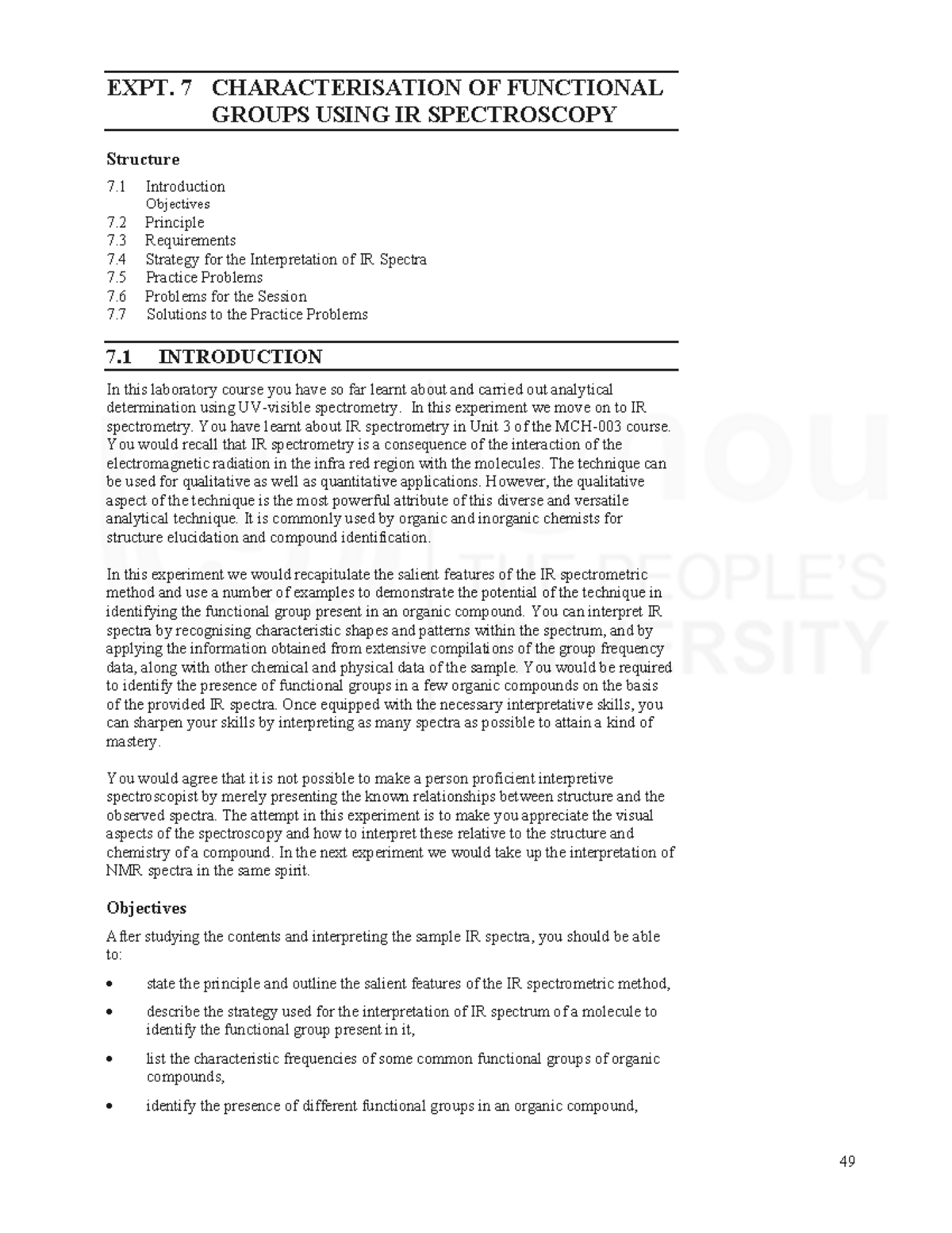 IR Module 03 - Characterization of Functional Groups via IR ...
