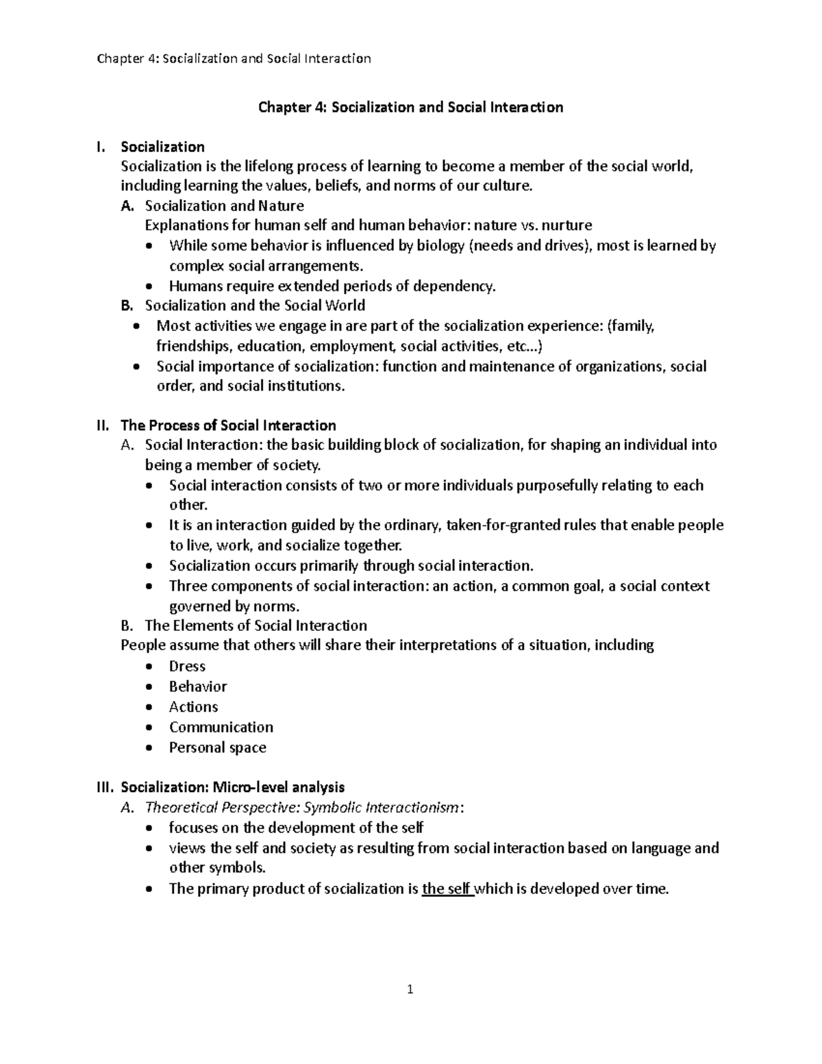 Chapter 4: Socialization and Social Interaction in SOC 101 - Studocu