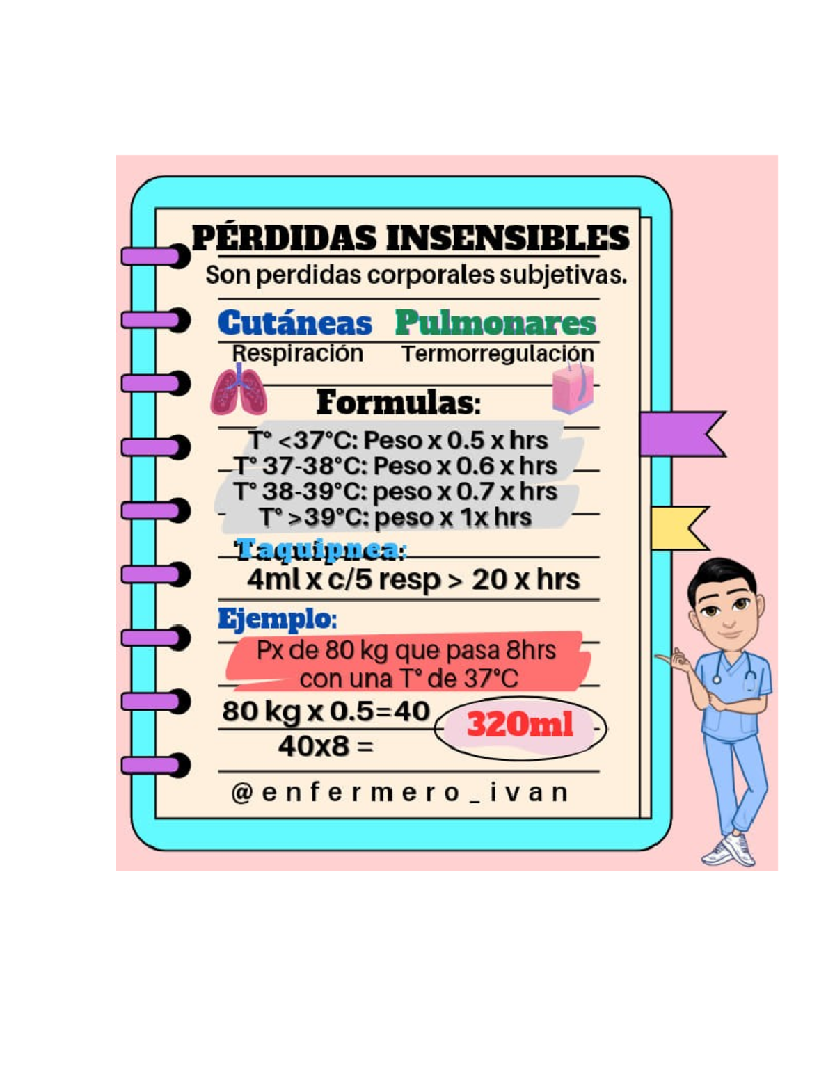 Guía de Enfermería: Pérdidas Insensibles y Cálculos Clínicos - Studocu