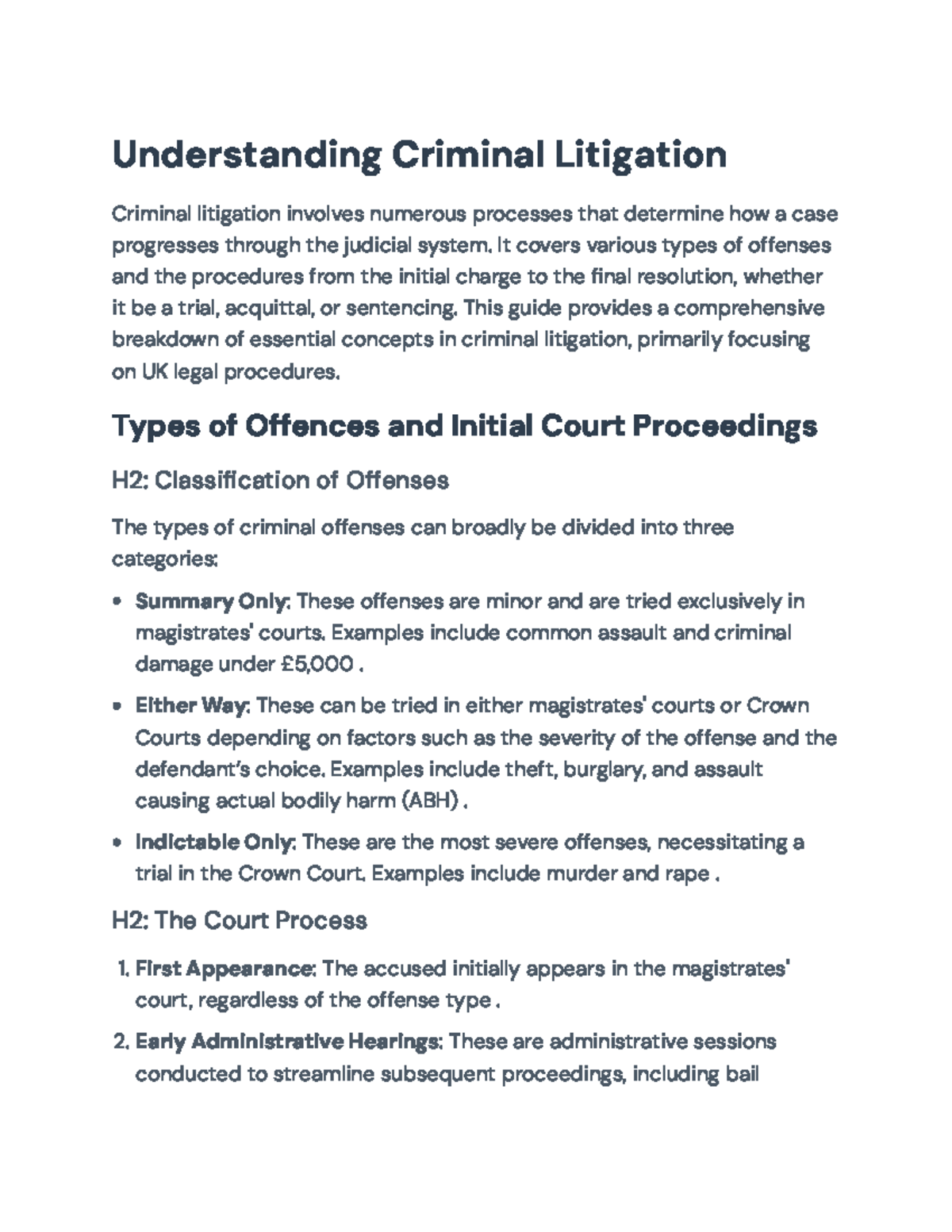 Understanding Criminal Litigation: Key Processes and Procedures ...