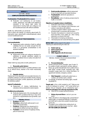 RPD notes - Prosthodontics - ~ RPD ~ KENNEDY CLASSIFICATION By Dr ...