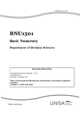 BNU1501 - Unisa - Basic Numeracy - Studocu