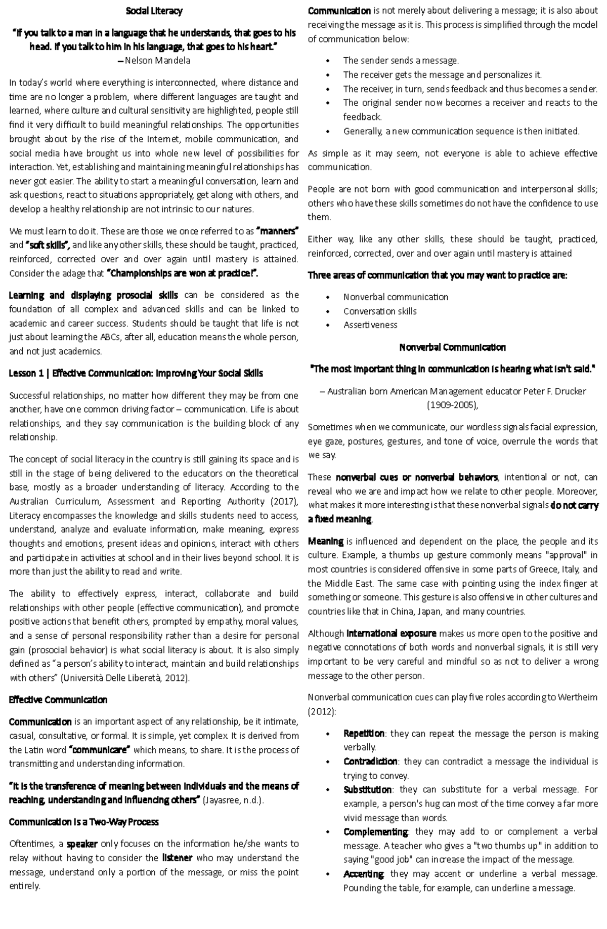 Social Literacy: Enhancing Communication Skills for Meaningful ...