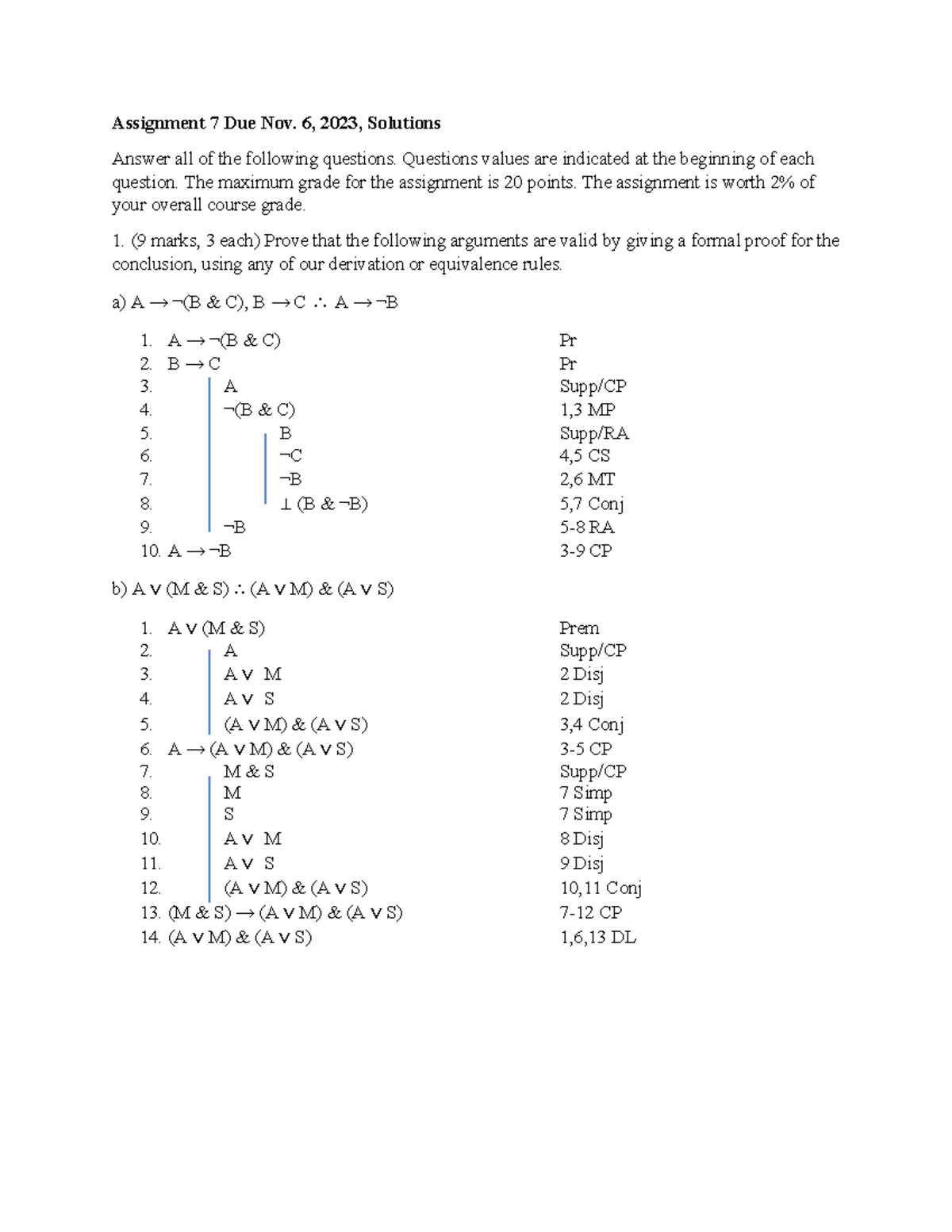 Assignment 7, Solutions - Assignment 7 Due Nov. 6, 2023, Solutions ...