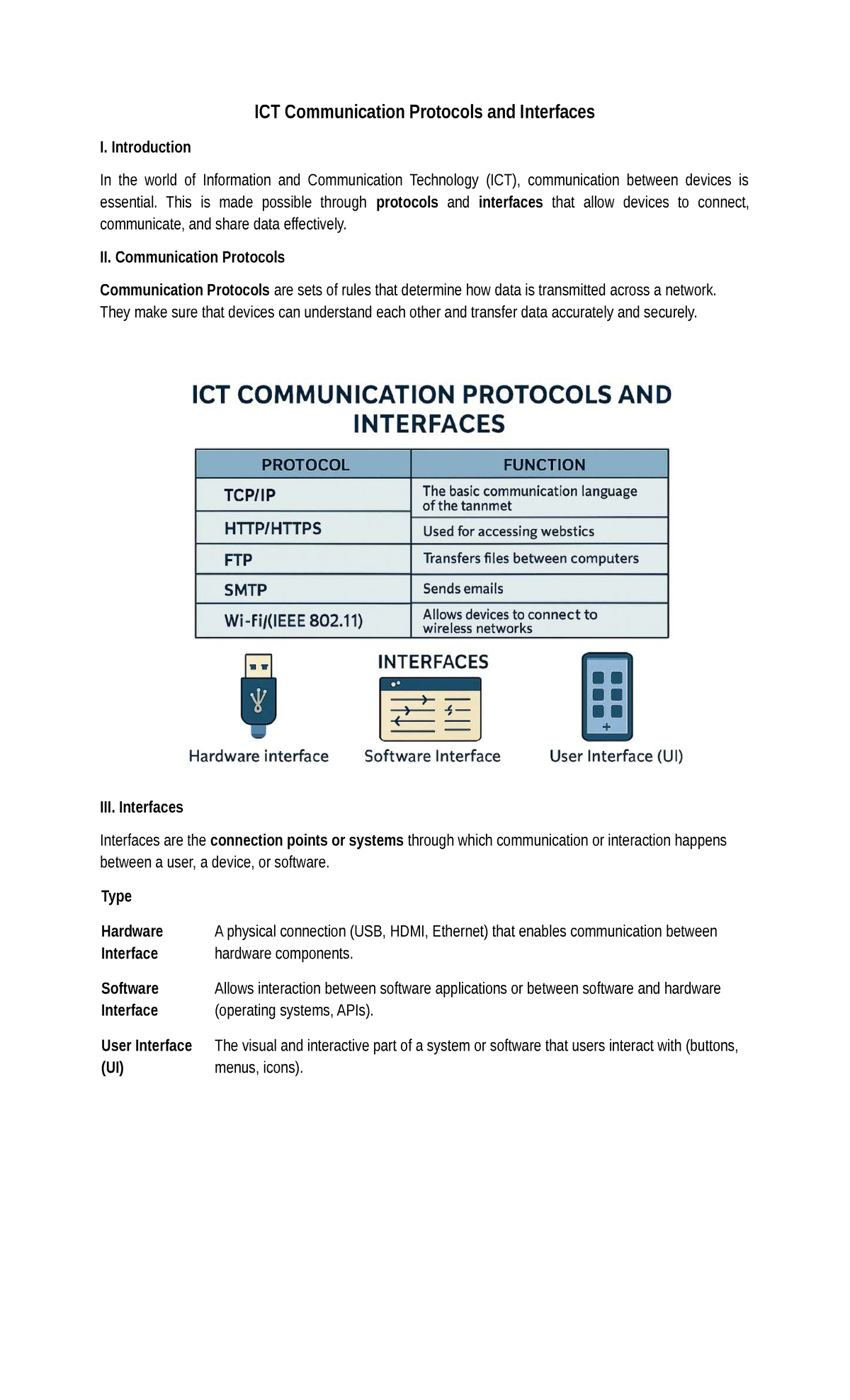 ICT Communication Protocols and Interfaces: An Overview - Studocu