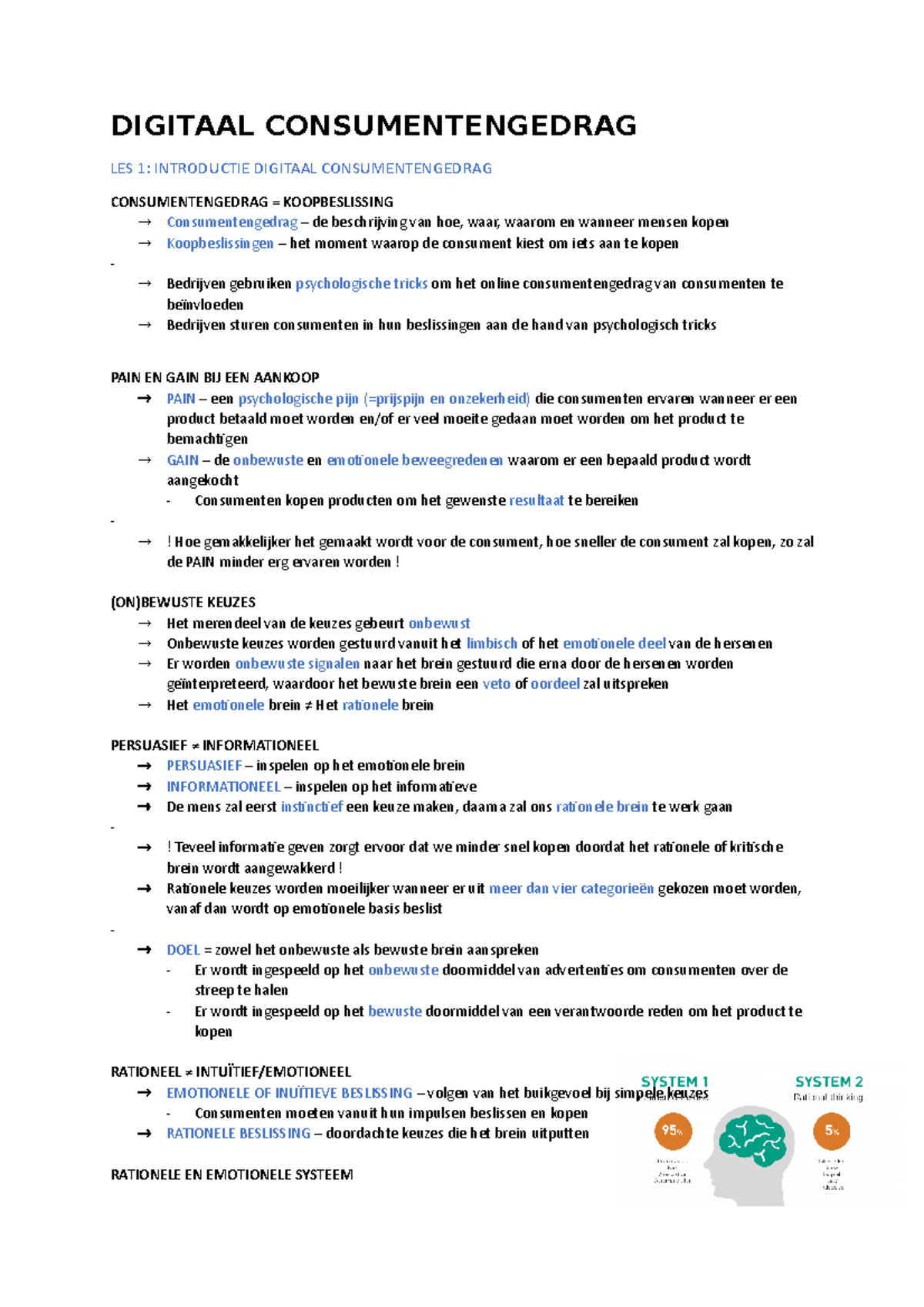 Digitaal Consumentengedrag - DIGITAAL CONSUMENTENGEDRAG LES 1: INTRODUCTIE DIGITAAL - Studocu