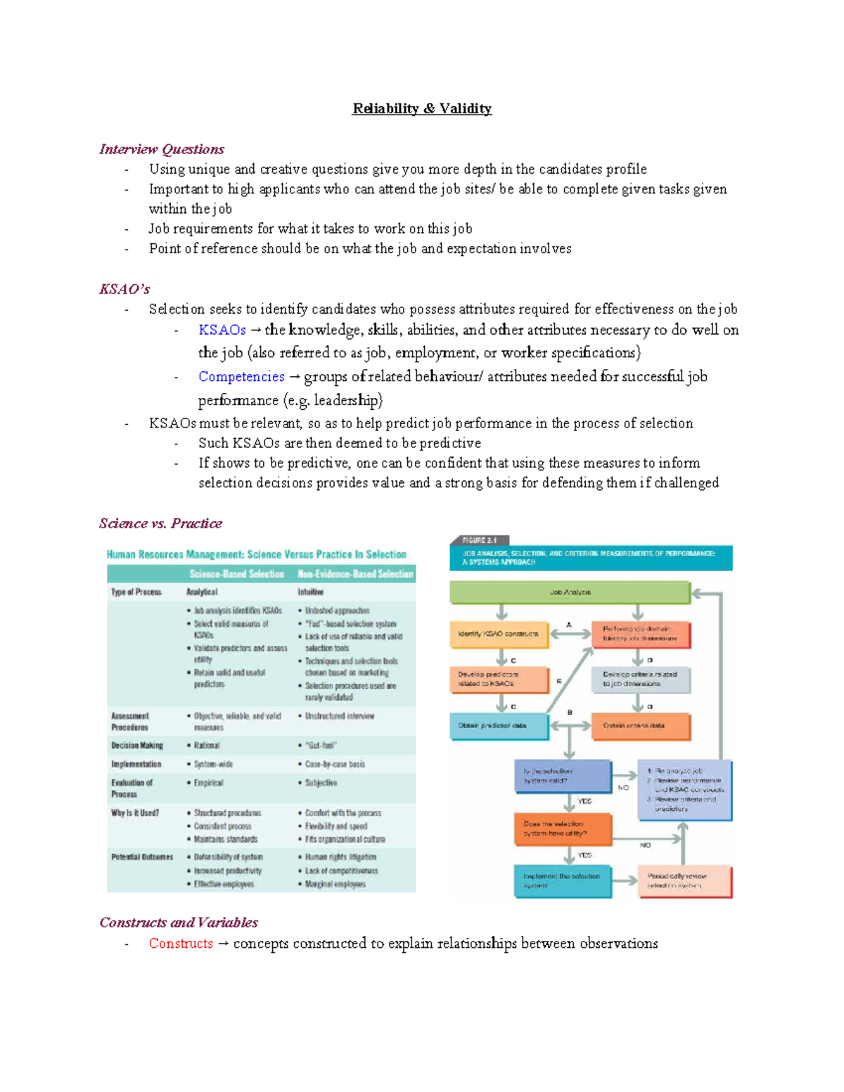 Week 2 - MHR623: Reliability and Validity in Interview Questions - Studocu