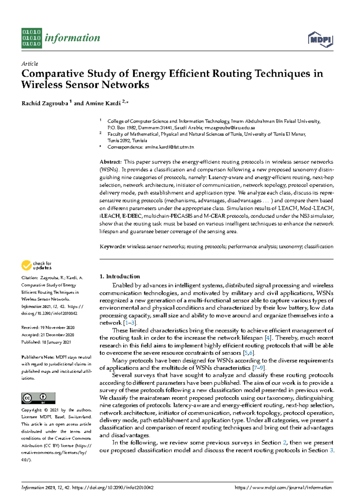 Comparative Study of Energy Efficient Routing Techniques in WSNs - Studocu