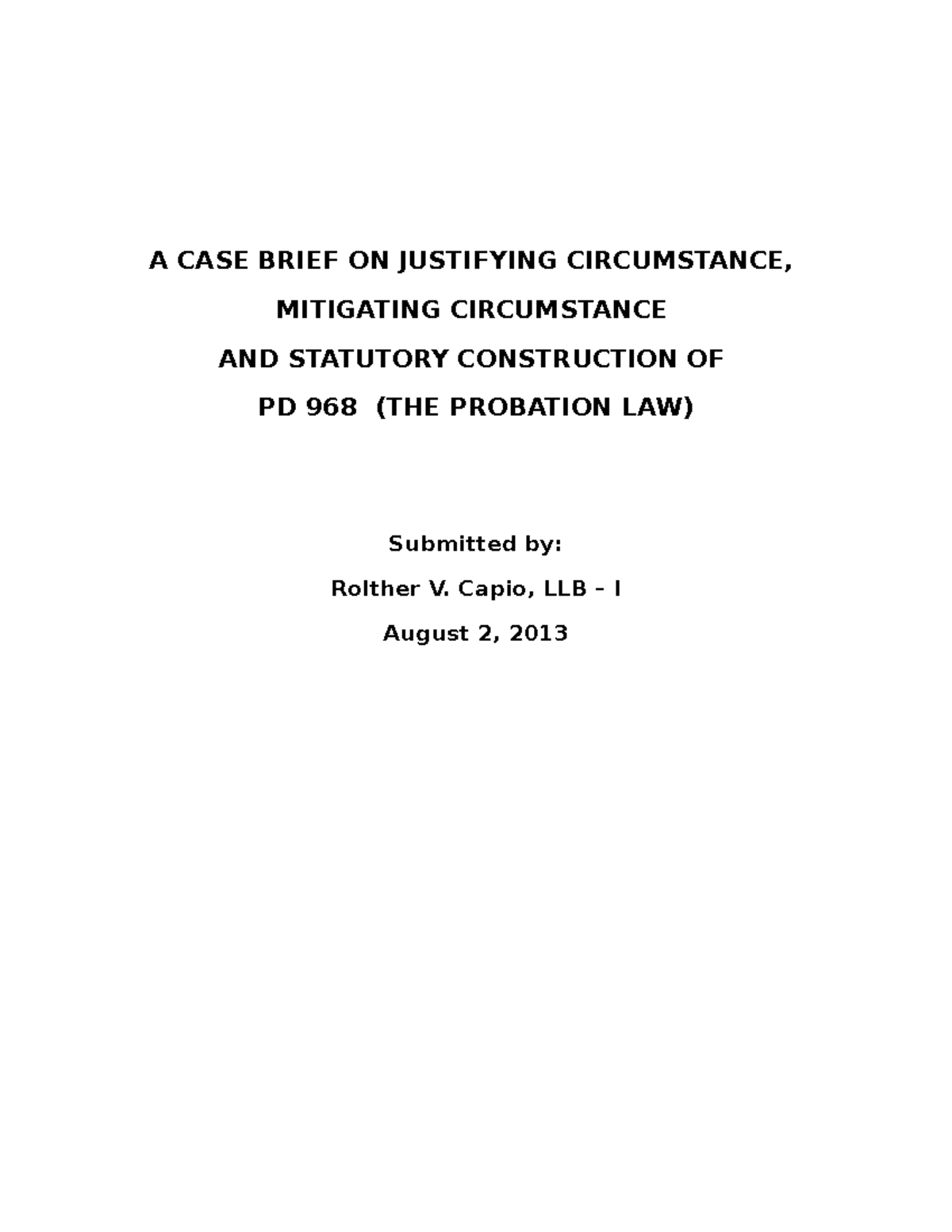 Case Brief: Colinares vs. People of the Philippines (PD 968) - Studocu