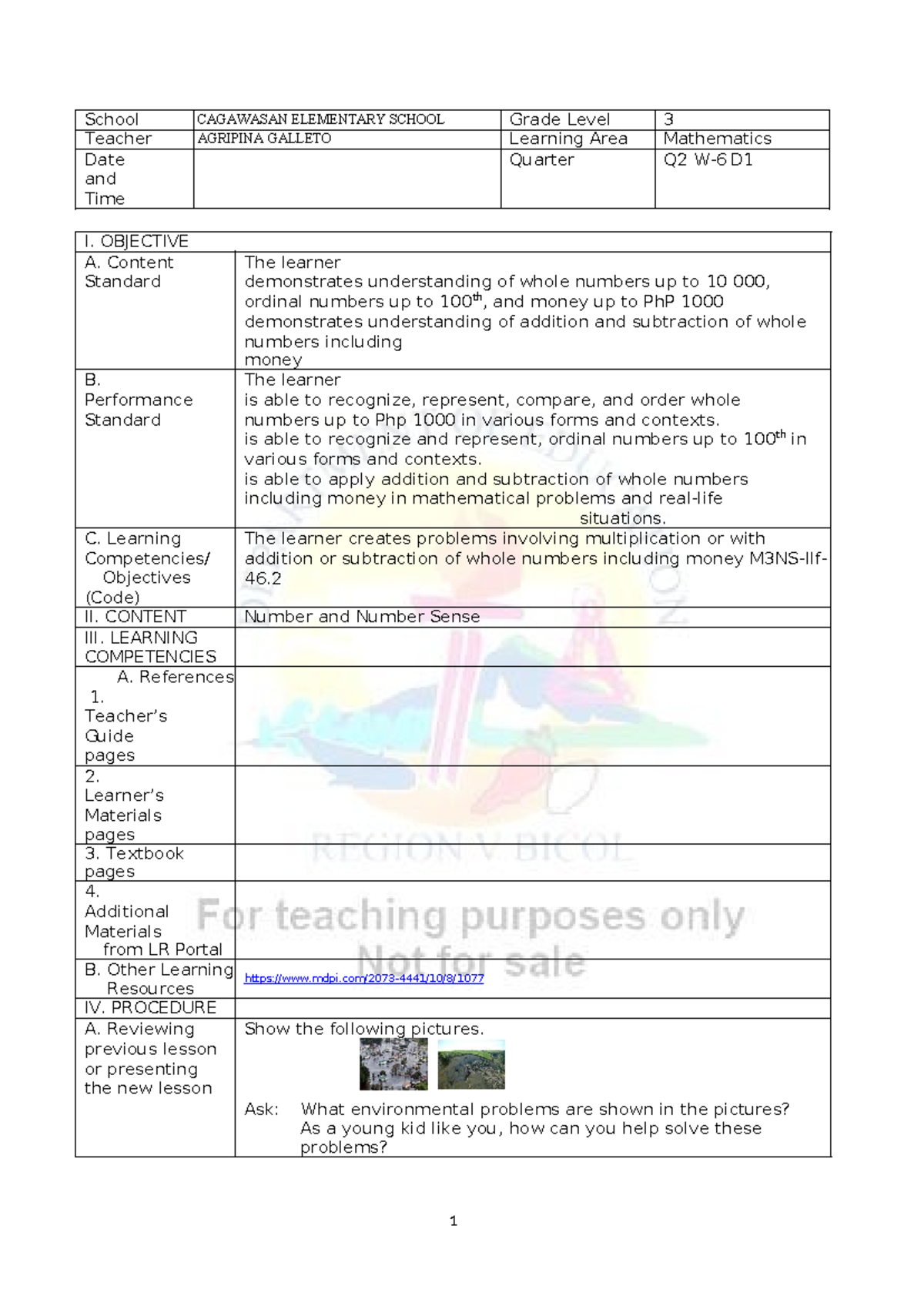 dlp-in-math-3-q2-w6-7 - School CAGAWASAN ELEMENTARY SCHOOL Grade Level ...