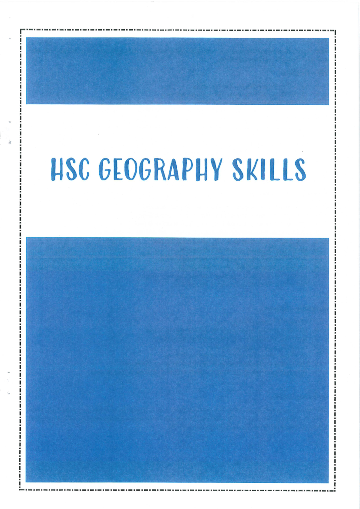 HSC Geography Skills Booklet: Mapping, Fieldwork, & Data Interpretation ...