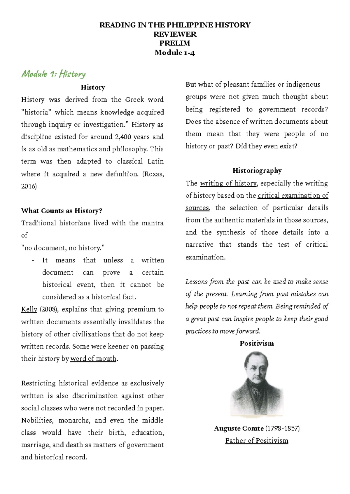 Reviewer - Prelim RPH - READING IN THE PHILIPPINE HISTORY REVIEWER ...