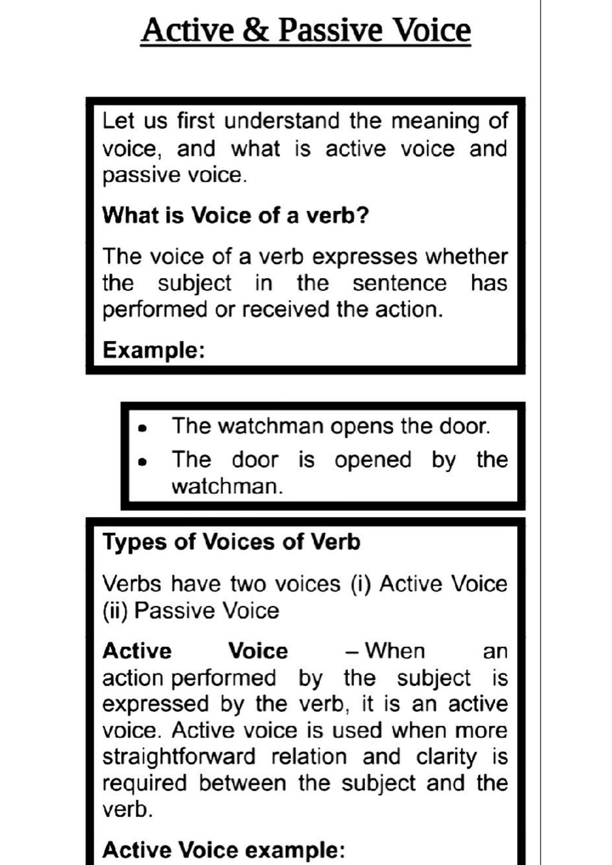 Active and Passive Voice - Notes (ENG101) - Studocu