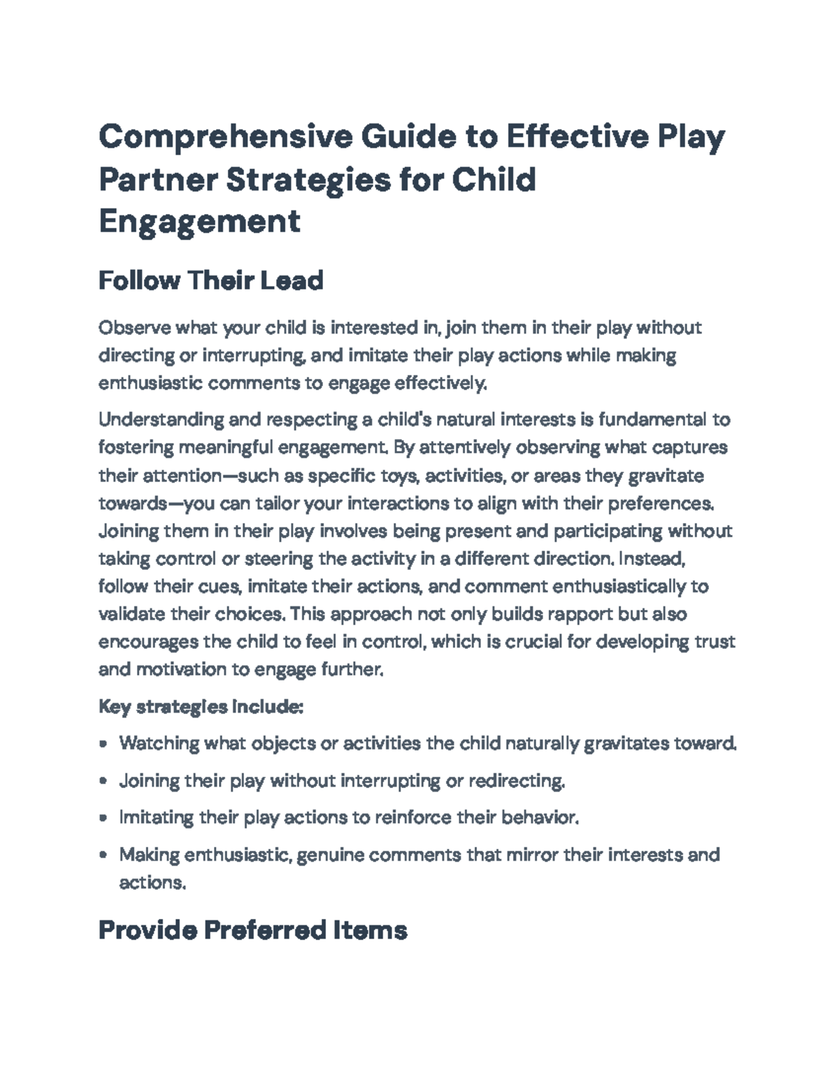 Effective Play Partner Strategies for Child Engagement: A Comprehensive ...
