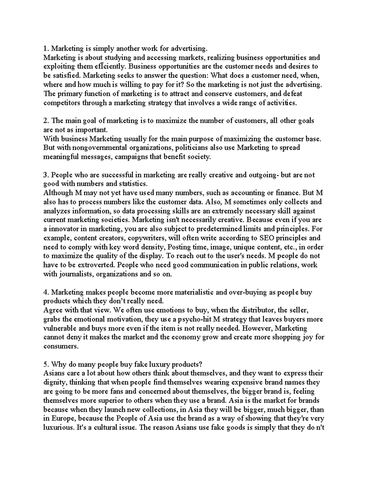 Introduction to Business Marketing Concepts (BUS 101) - Studocu