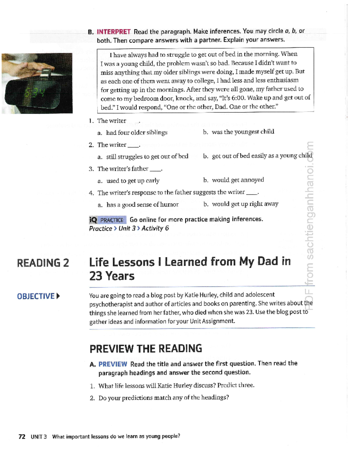 UNIT 3 - Reading 2 - SXHFSGrxsryrr - B. INTERPRET Read the paragraph ...