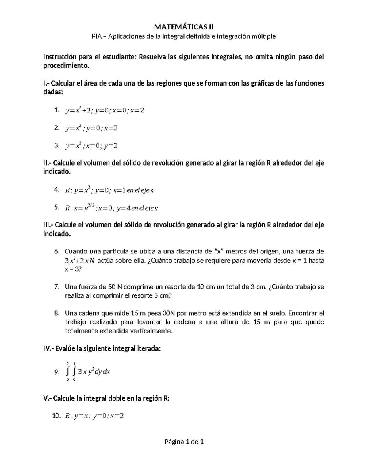 AF 4 Matemáticas II - Actividad Fundamental y Problemas de Integración ...
