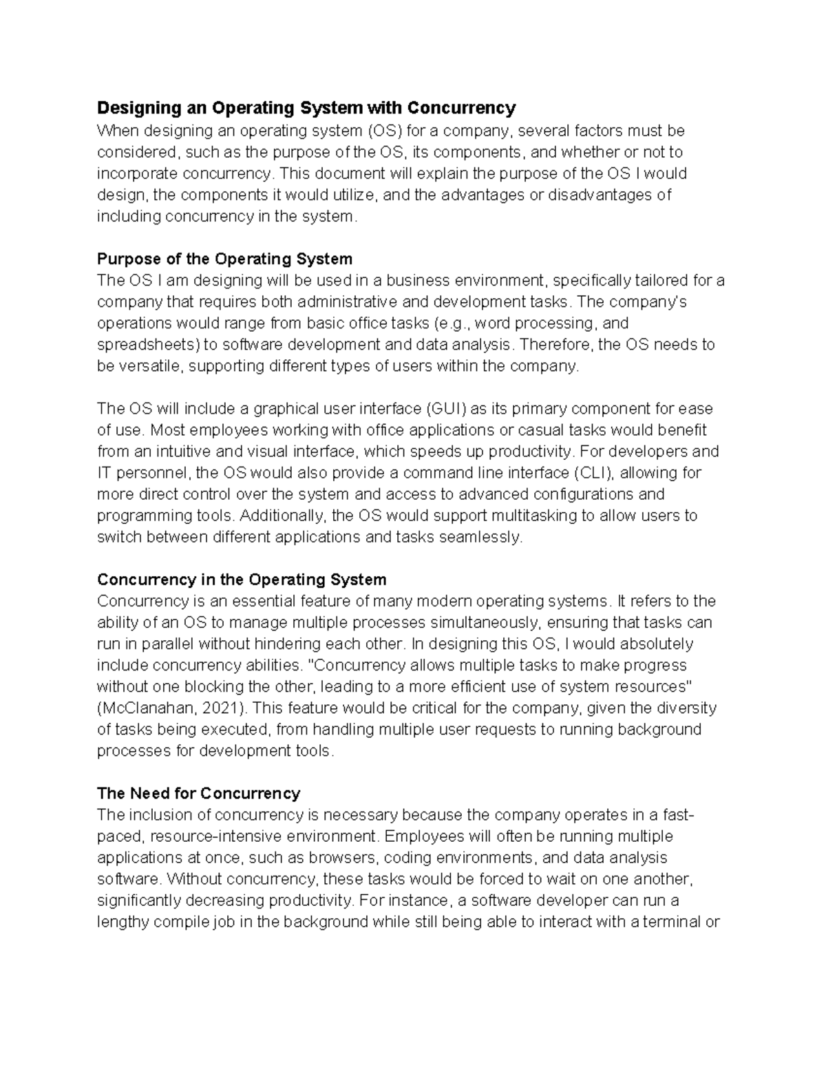 Designing an OS with Concurrency for CS3307 - Unit 2 Learning Journal ...