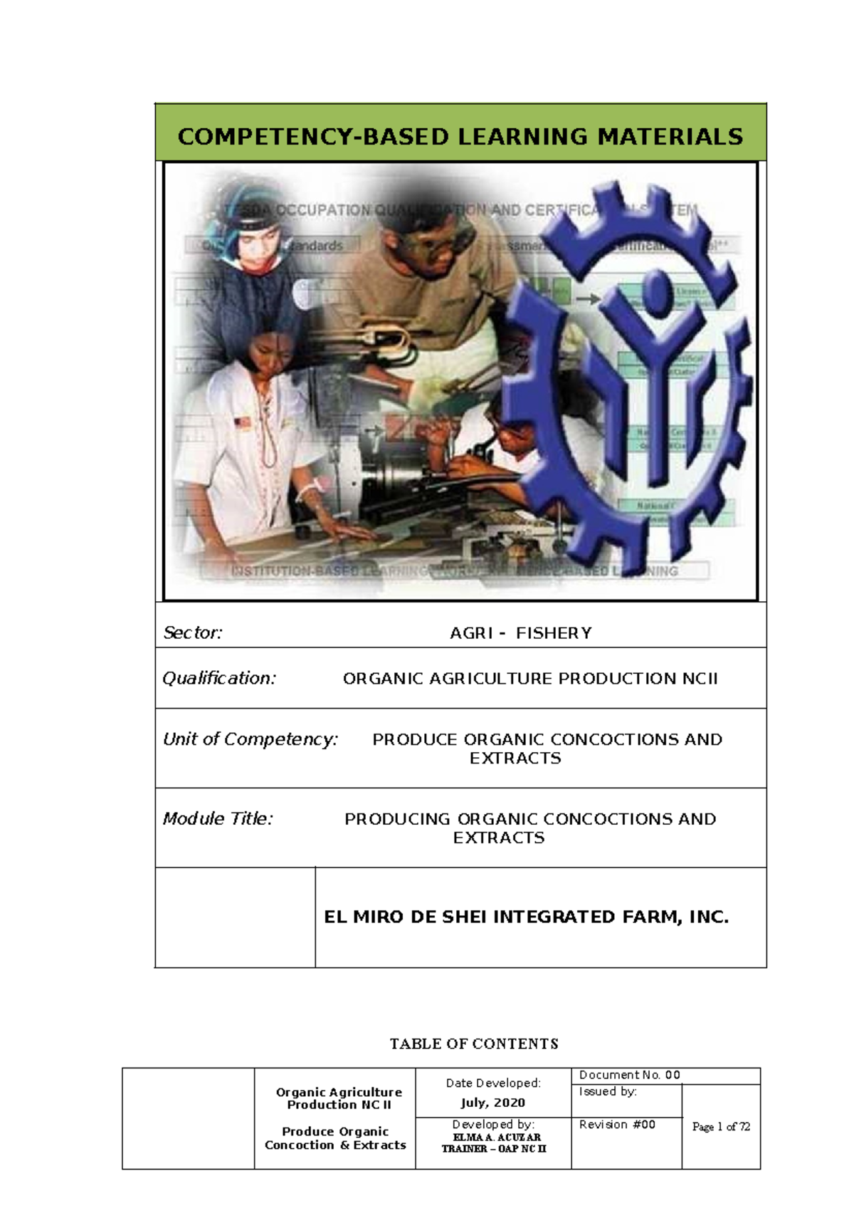 Producing Organic Concoctions and Extracts - OAP NC II Trainers' Copy ...