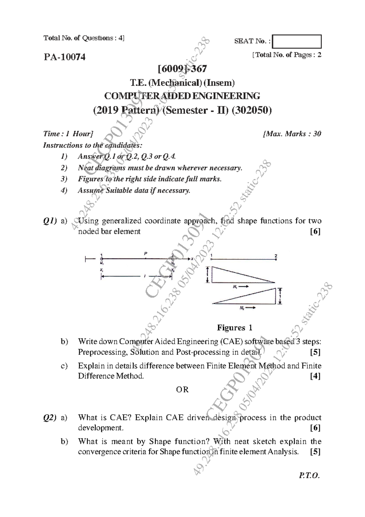 CAE insem 2023: Computer Aided Engineering Exam Notes (302050) - Studocu