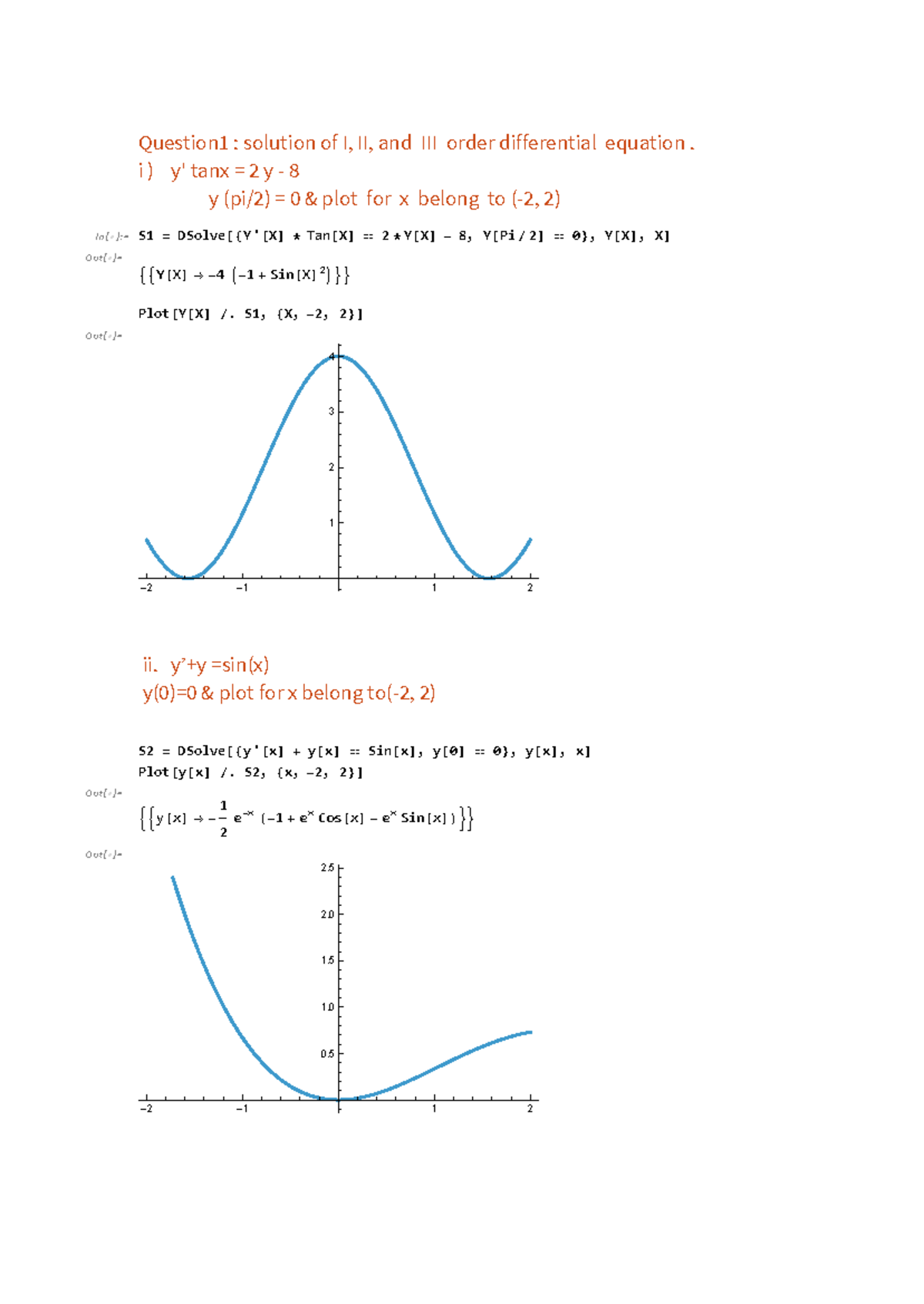 Odepr-2-13: Solutions to I, II Order Differential Equations - Studocu