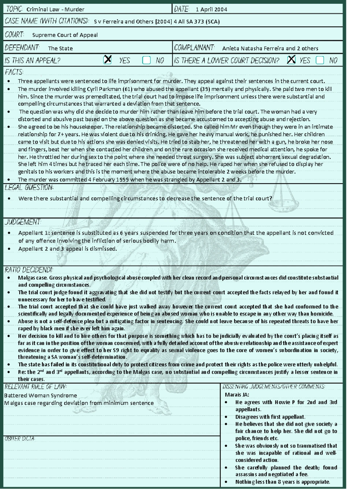 Criminal LAW Amendment ACT 105 of 1997: Detailed Overview & Comments ...