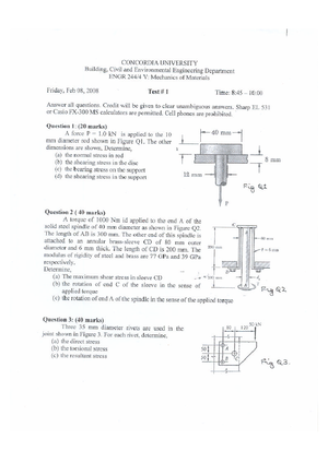 ENGR 244-W2024-Midterm-solutions - The bell-crank mechanism shown in Figure P1 is in equilibrium ...