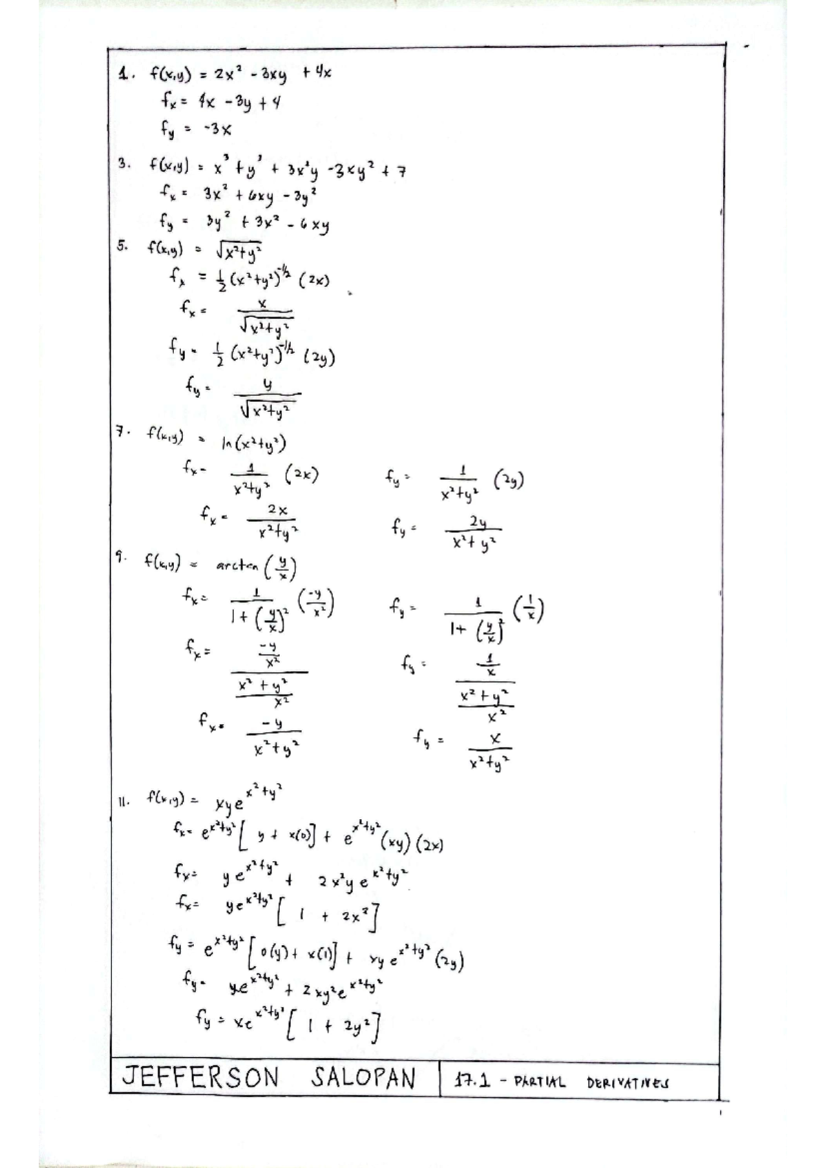 CAL - Assignment - I Solution Manual for Partial Derivatives & Chain ...