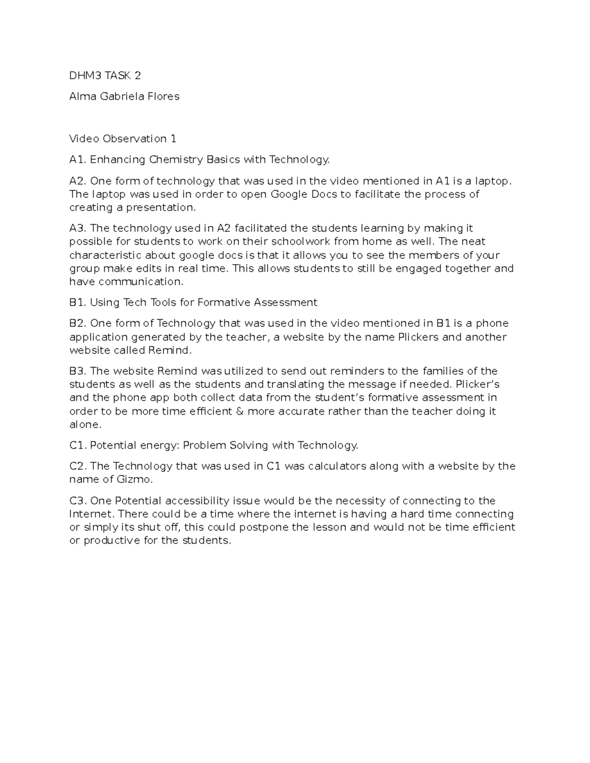 DHM3 TASK 2 - Enhancing Learning with Tech Tools & Strategies - Studocu