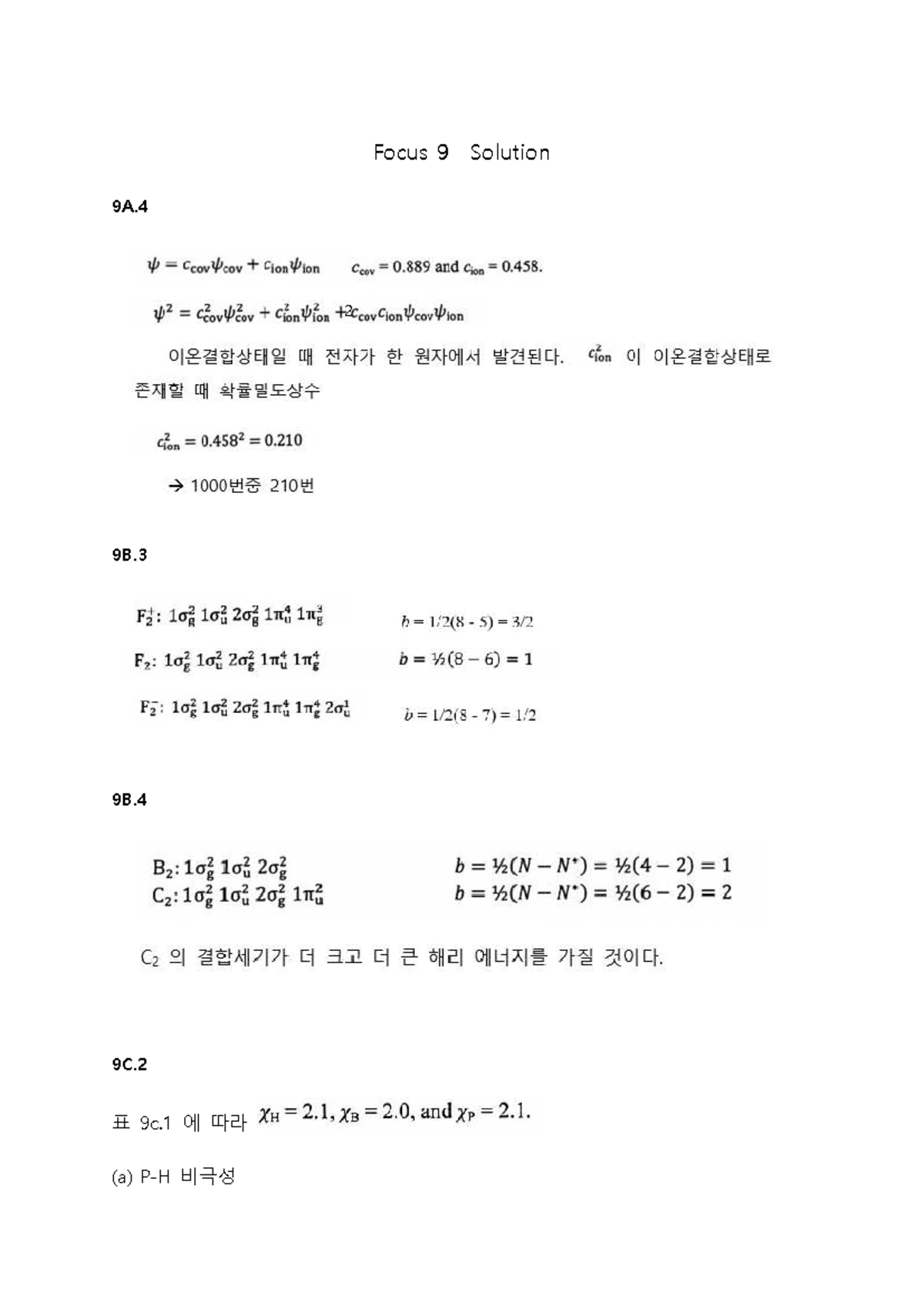 Focus 9 Assignment: Solutions for 9A.4, 9B.3, 9B.4, 9C.2 - Studocu