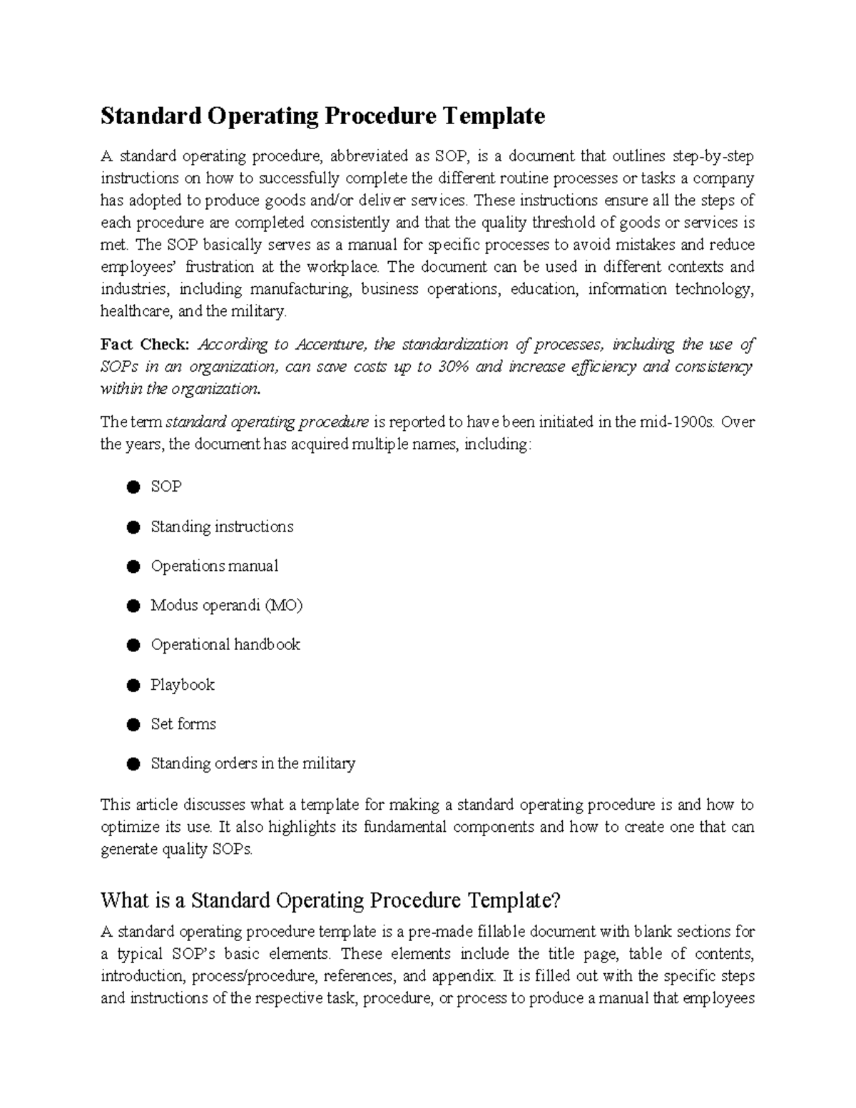 Standard Operating Procedure (SOP) Template & Guidelines #8669m6dvk ...