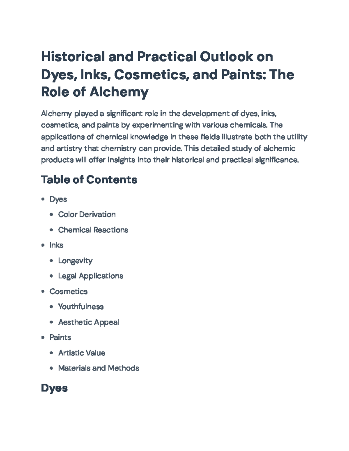 Historical Significance of Dyes, Inks, Cosmetics & Paints in Alchemy ...
