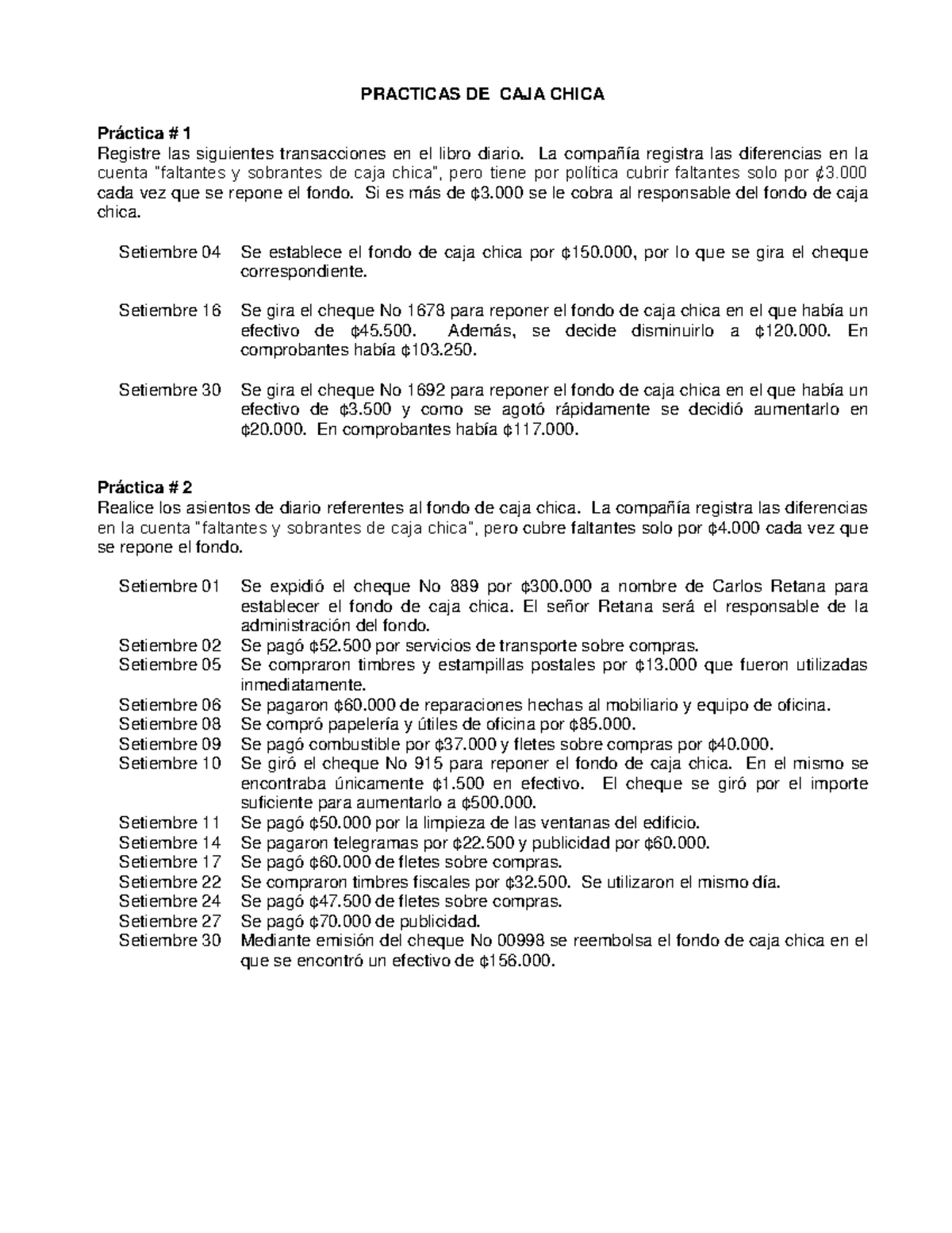 Ejercicio de Conciliación Bancaria y Caja Chica - UCR - Studocu