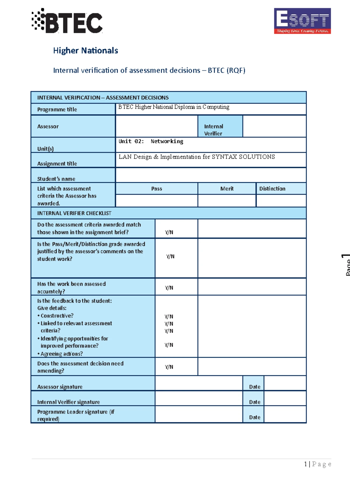 Unit 2 Networking - full - Assignment Brief Student Name/ID Number Unit ...