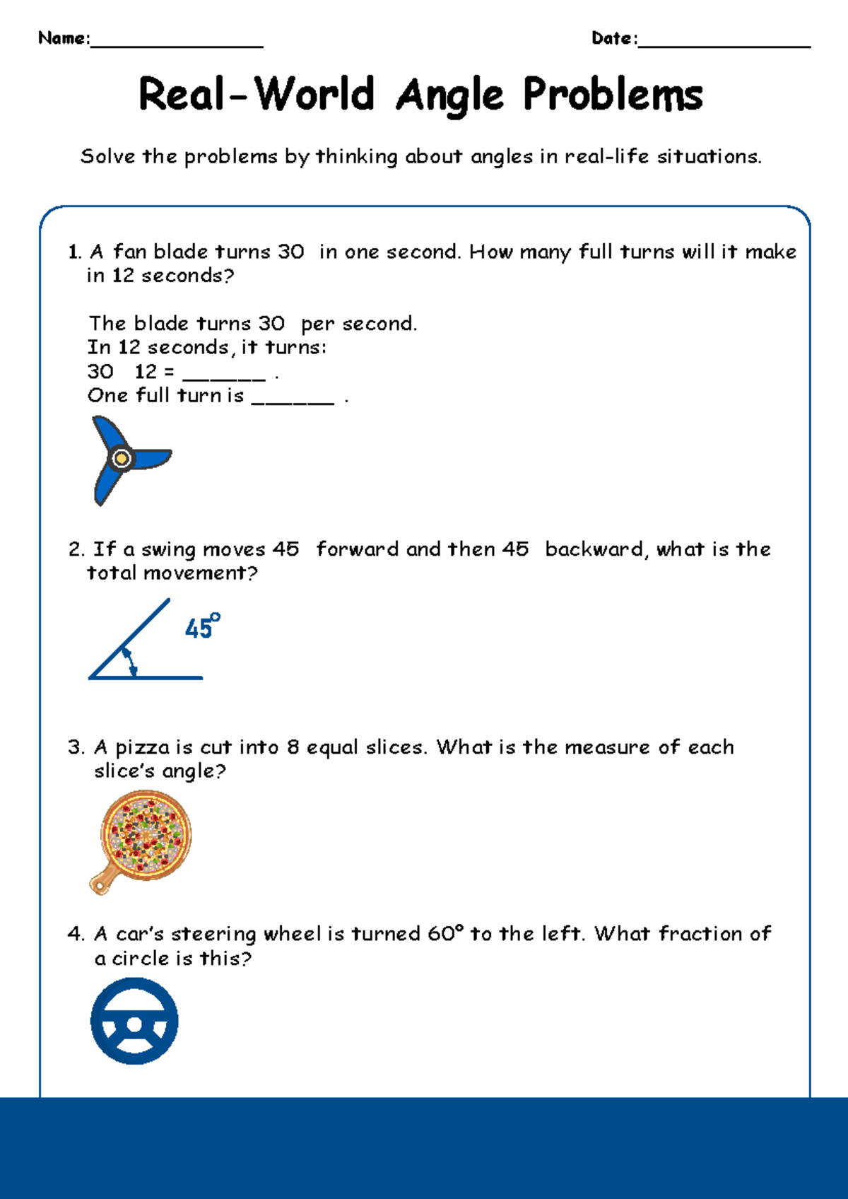 Understanding Angles in Real-Life: 4th Grade Worksheet - Studocu