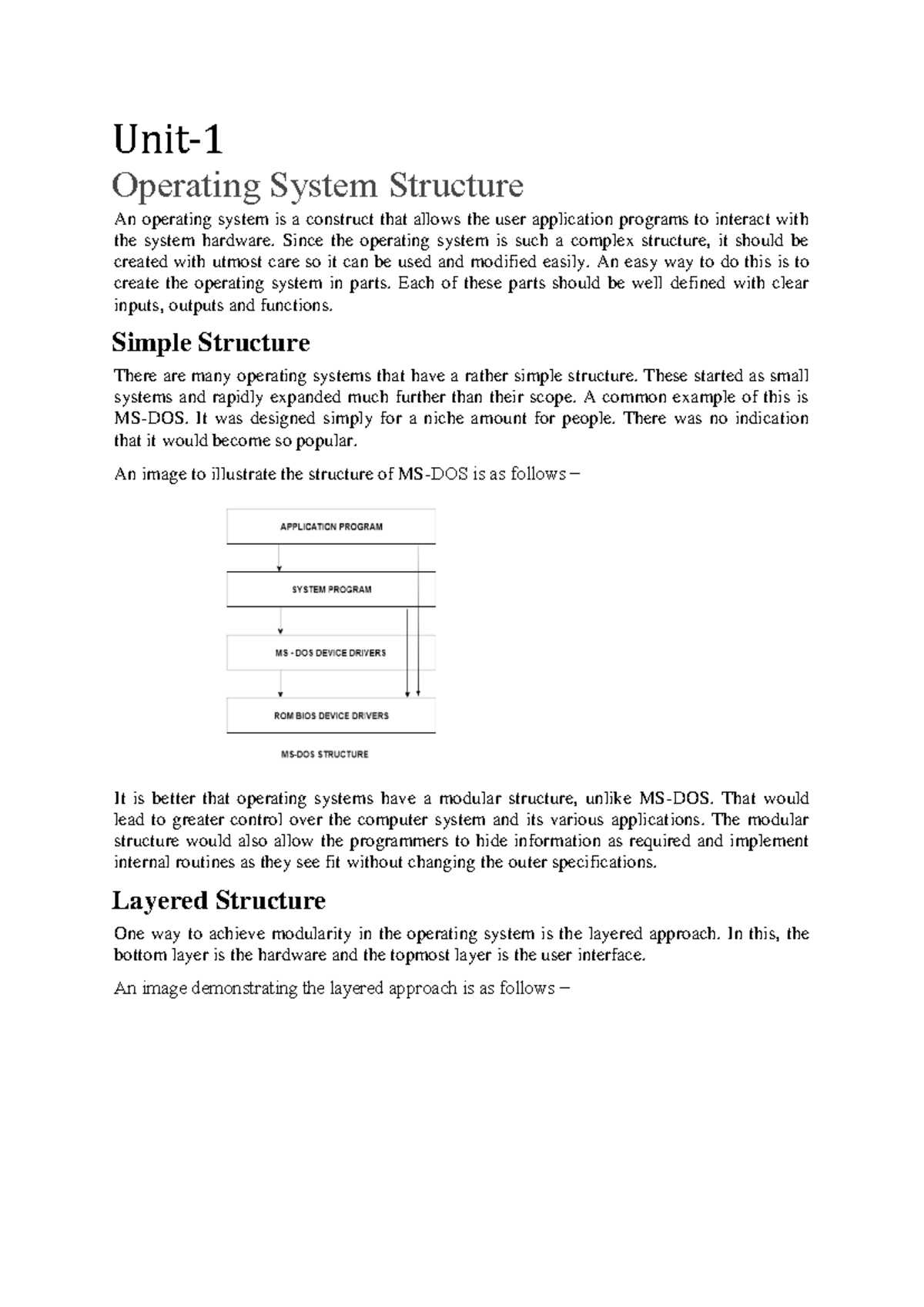 Unit 1 OS Notes: Understanding Operating System Structures and Types ...