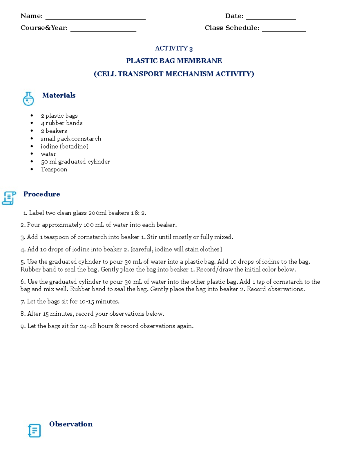 ACT - laboratory activity - Name: ________________________________ Date