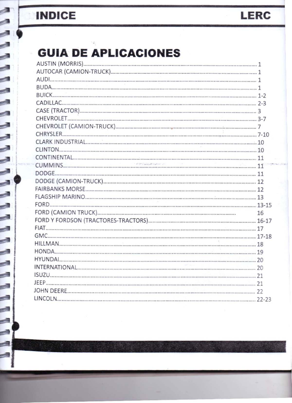 LERC 2018 - Guía de Aplicaciones para Camisas Automotrices - Studocu