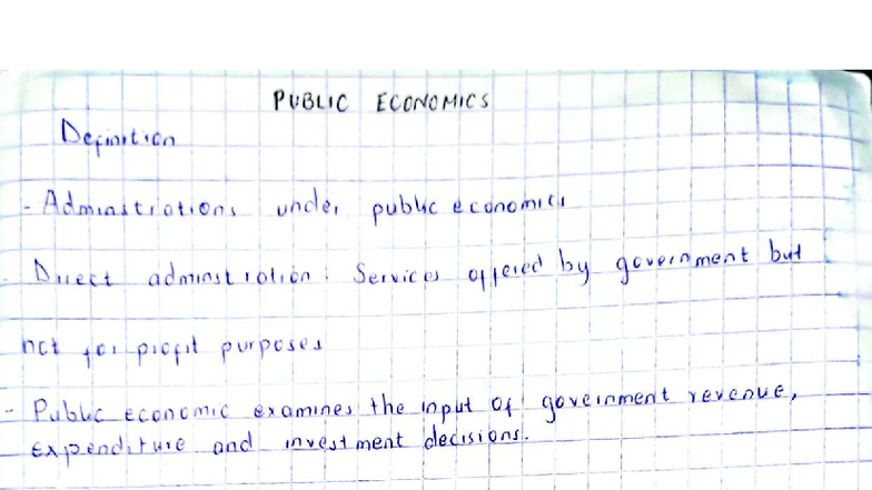 Public Economics Overview: Key Concepts and Market Failures - Studocu