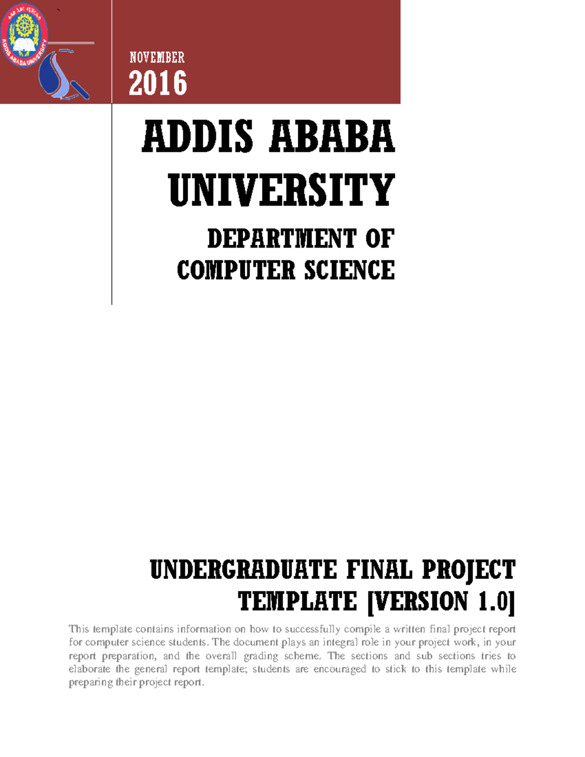 COMP XXXX: Final Project Report Template for Computer Science Students ...