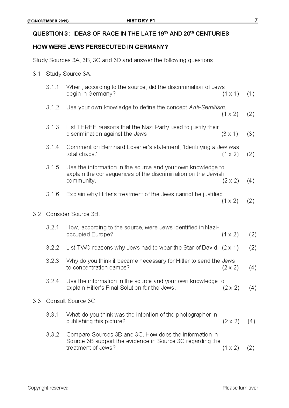 Eugenics and Scientific Racism: Practice Ques Paper (003) History P1 ...
