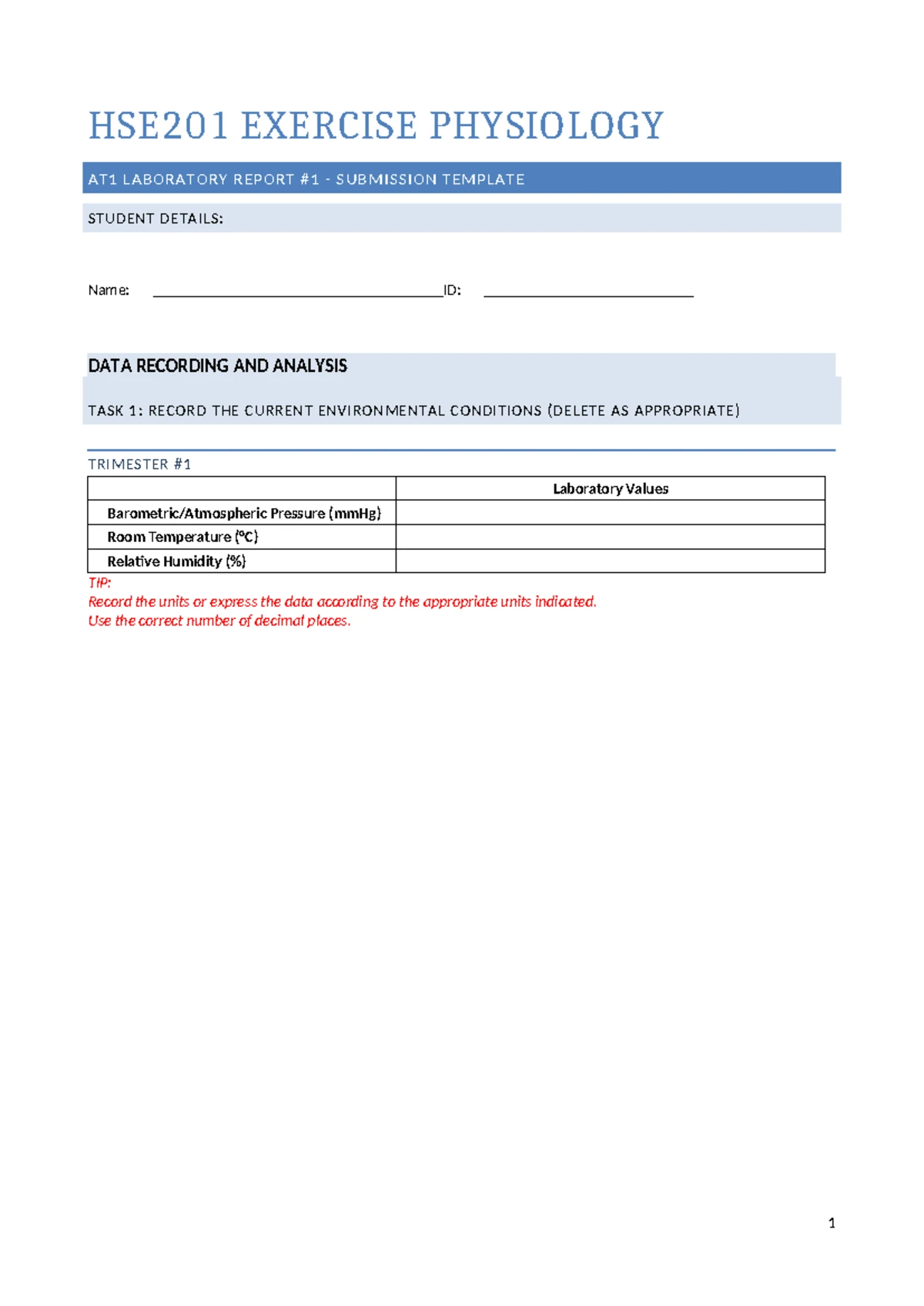 HSE201 Exercise Physiology Lab Manual: Muscle Contraction & Fatigue ...