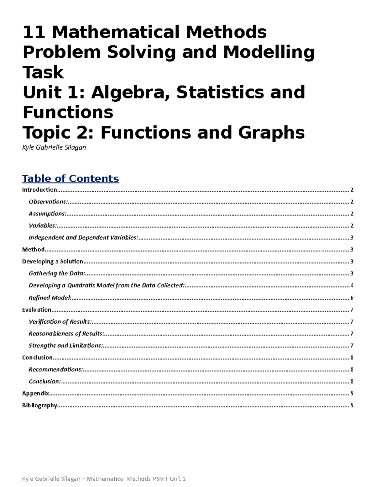 Maths PSMT PDF final - 11 Mathematical Methods Problem Solving and Modelling Task Unit 1 ...