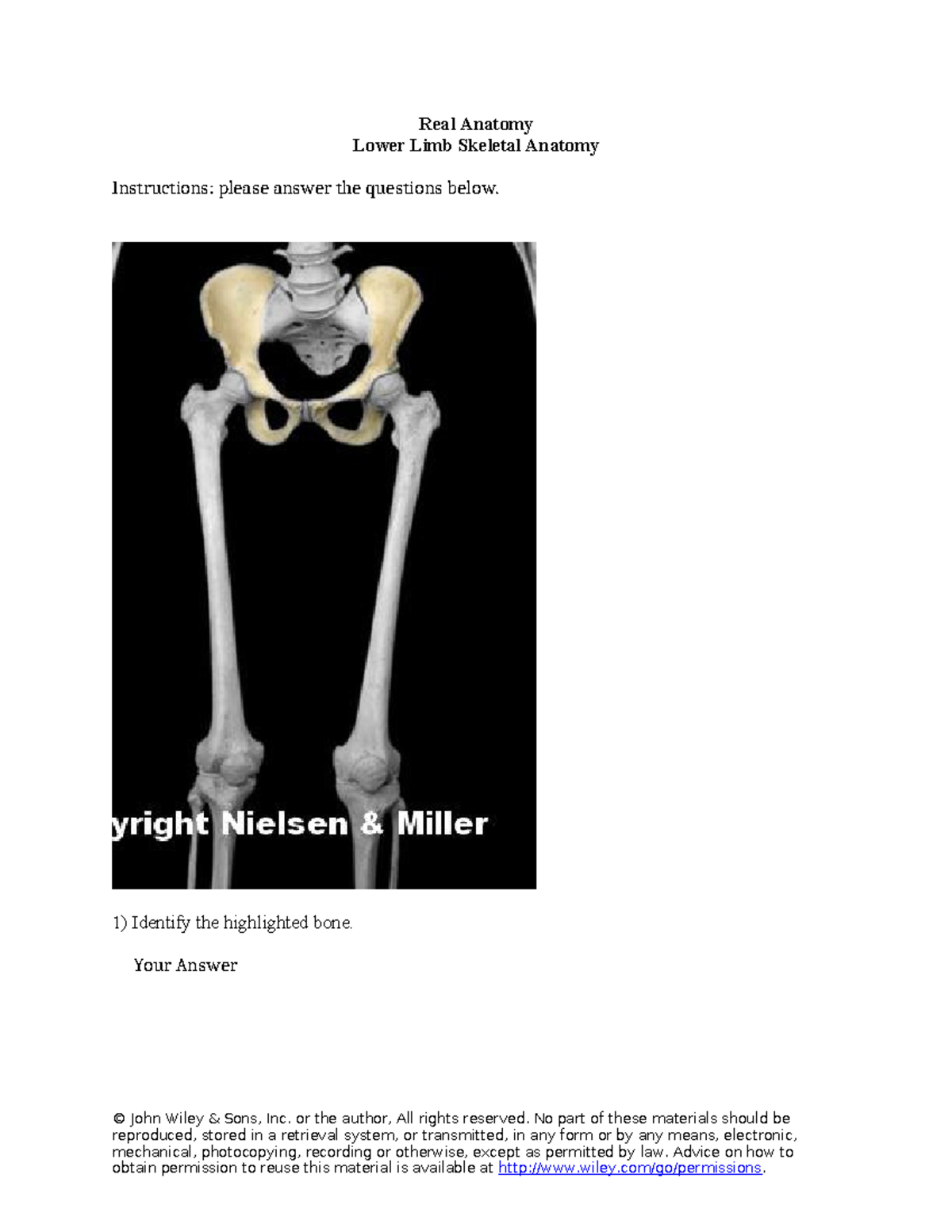 Lower Limb Skeletal Anatomy Worksheet (Course Code: 09) - Studocu