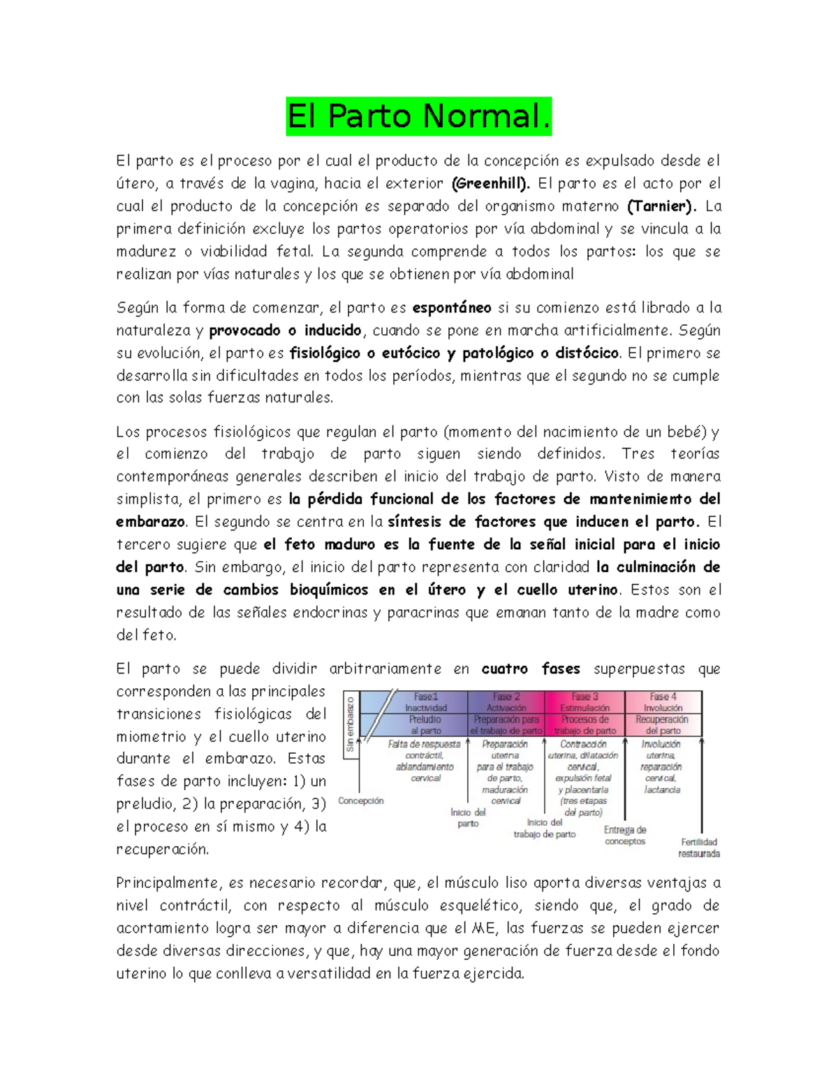 Parto Normal; Ginecología y Obstetricia I - El Parto Normal. El parto ...