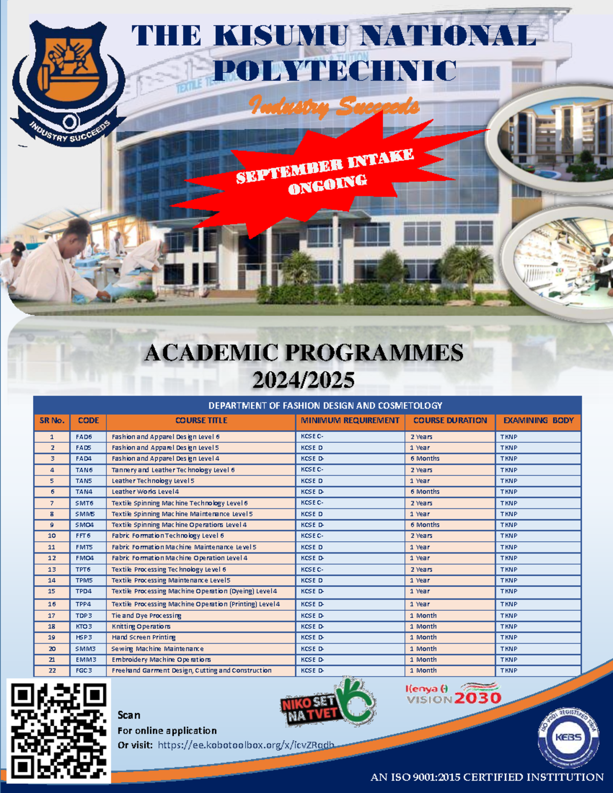 TKNP Academic Programmes Overview: Fashion, Technology & More - Studocu